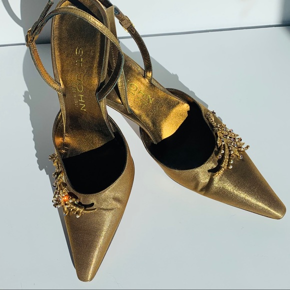 St. John | Shoes | St John Cate Slingback Pointed Toe Satin Shoes ...
